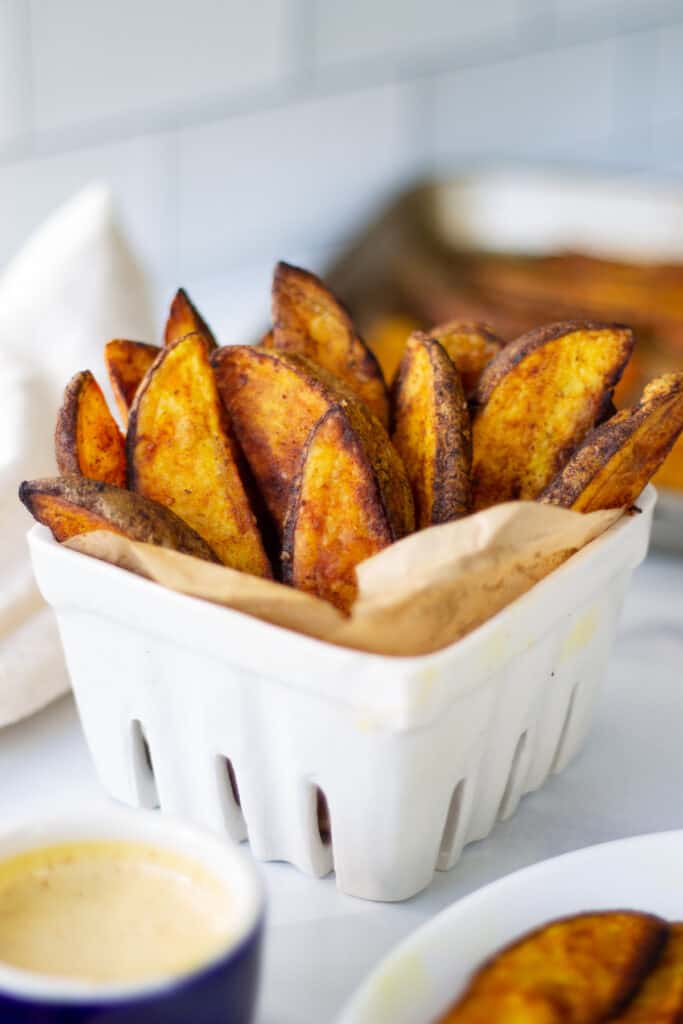 Seasoned Crispy Potato Wedges [Air-Fryer or Oven] | Edible Times